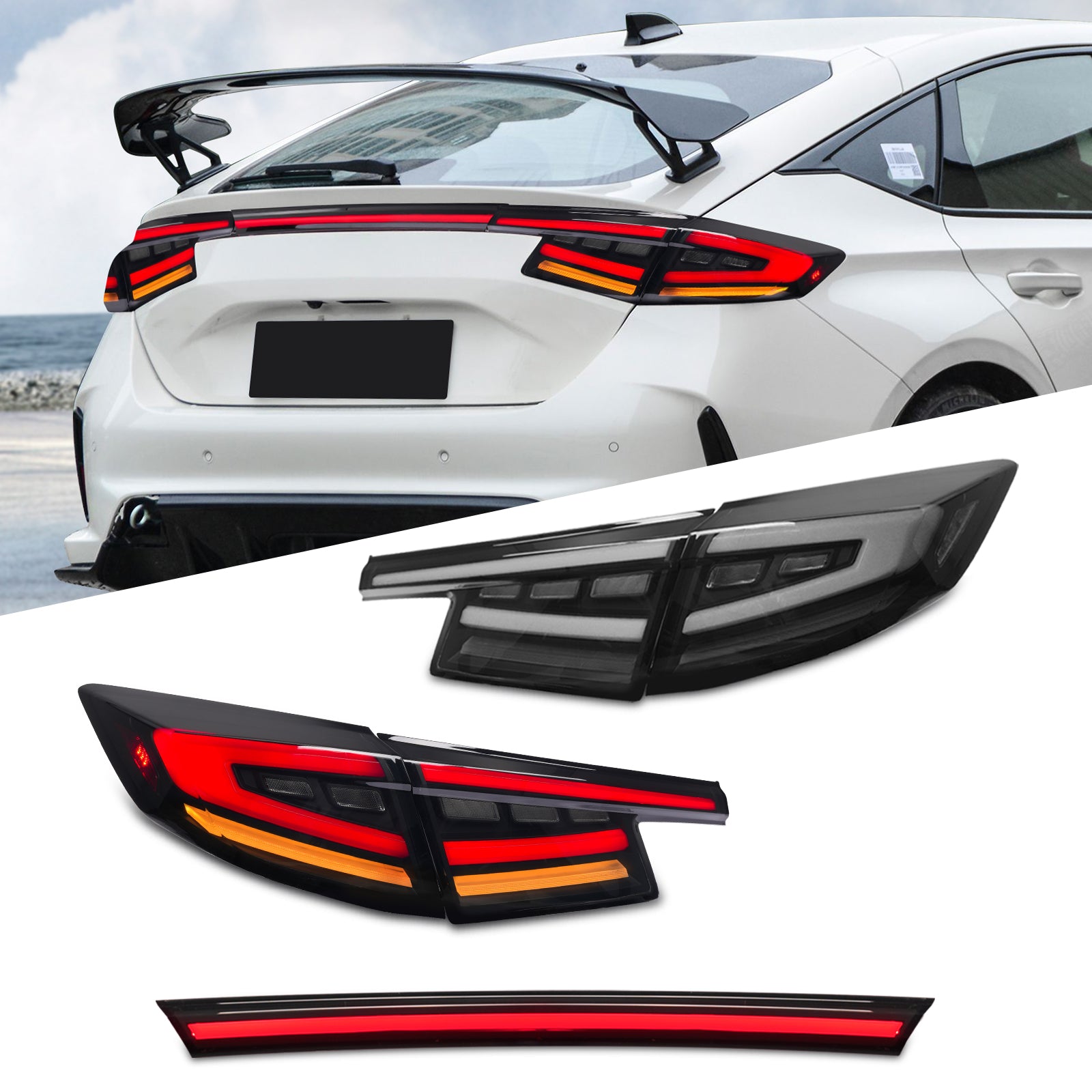 LED Tail Lights for 2022-2024 Honda Civic Hatchback /Type-R, Tail Ligh ...
